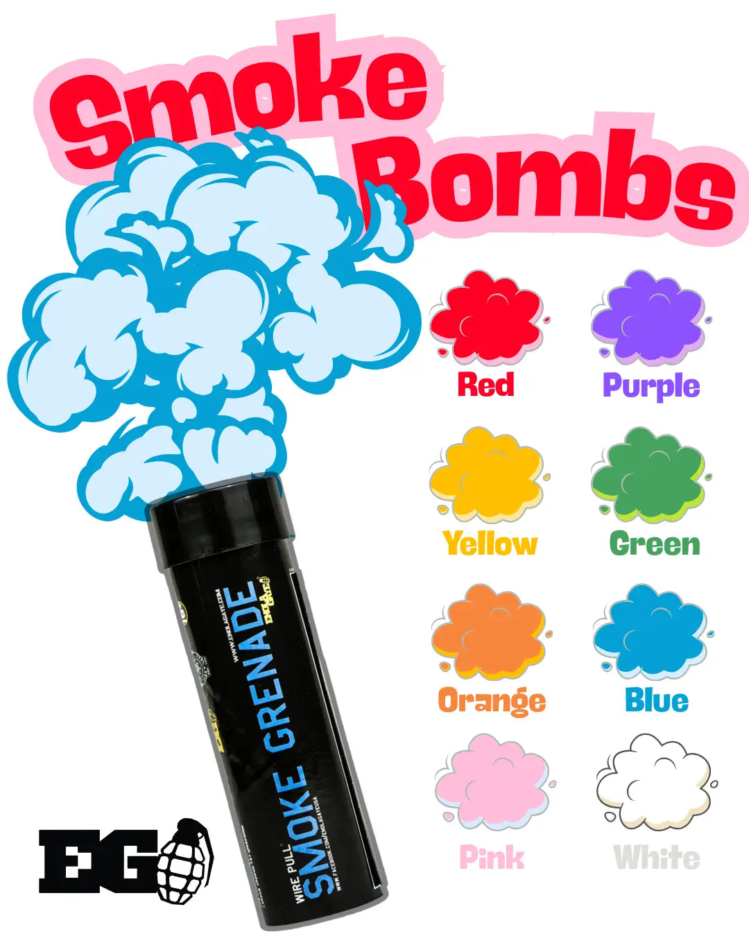 Enola Gaye WP40 8 Pack of Single Vent Smoke Bomb Grenade | AVC Store